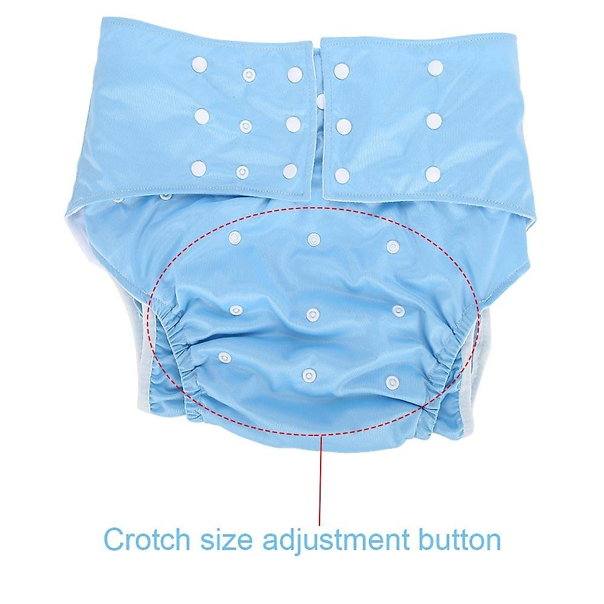 Washable Adult Pocket Nappy Cover Close-Fitting Adjustable Reusable Diaper Cloth for Incontinence Care Protective Underwear, Suitable for Men Women Teen(Light Blue)