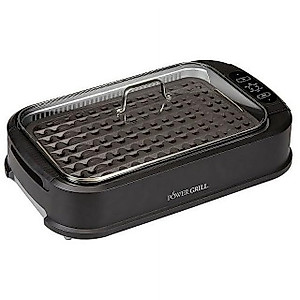Smokeless Indoor Electric Grill With Tempered Lid Interchangeable Griddle Plate OPEN BOX