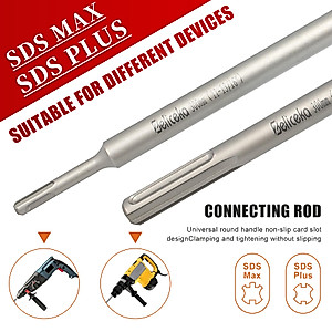 Zeliceka 17PCS Concrete Hole Saw Kit with SDS Plus & Max Shank, Kit Size 30 40 50 65 80 100 110 MM, Concrete Hole Saw Set for Concrete Brick Stone Cement Wall