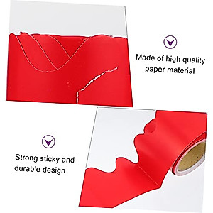 Ciieeo 2pcs Border Decorative Paper Bulletin Board Border White Bulletin Board Paper Border Trim Background Black and Self Adhesive Cork Board White Outfit Desk Paper Cut Paper jam Office