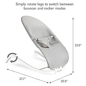 Munchkin® Spring 2-in-1 Baby Bouncer & Rocker - Portable, Lightweight & Compact with 3 Recline Positions for Newborns up to 20 lbs.