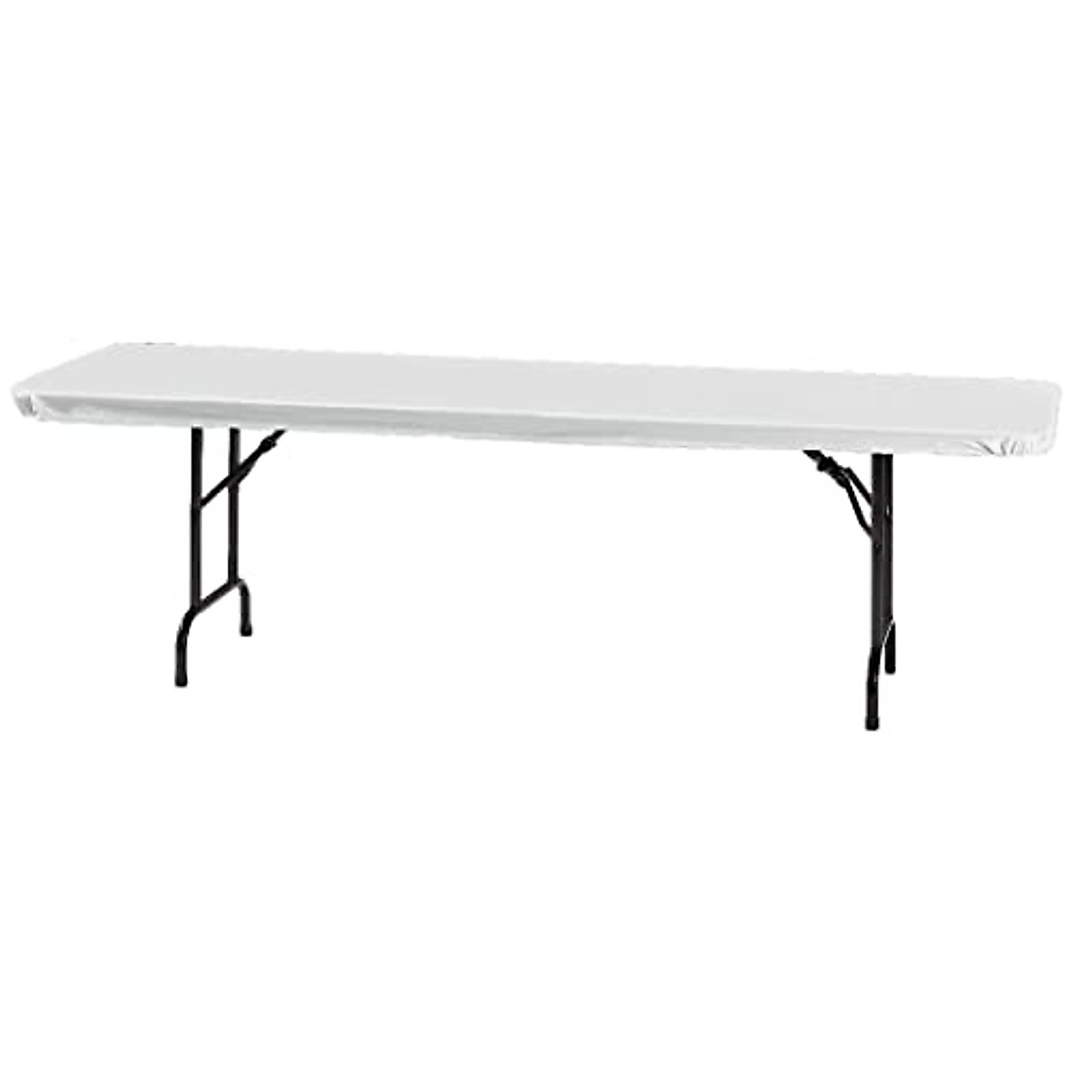 Creative Converting Banquet Table Cover Plain Classic White Stay Put Tablecover, One Size