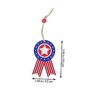 Hanging Wall Decor Outdoor Decor 6pcs Independence Day Pendant Medal at Home Wooden Front Door Decor