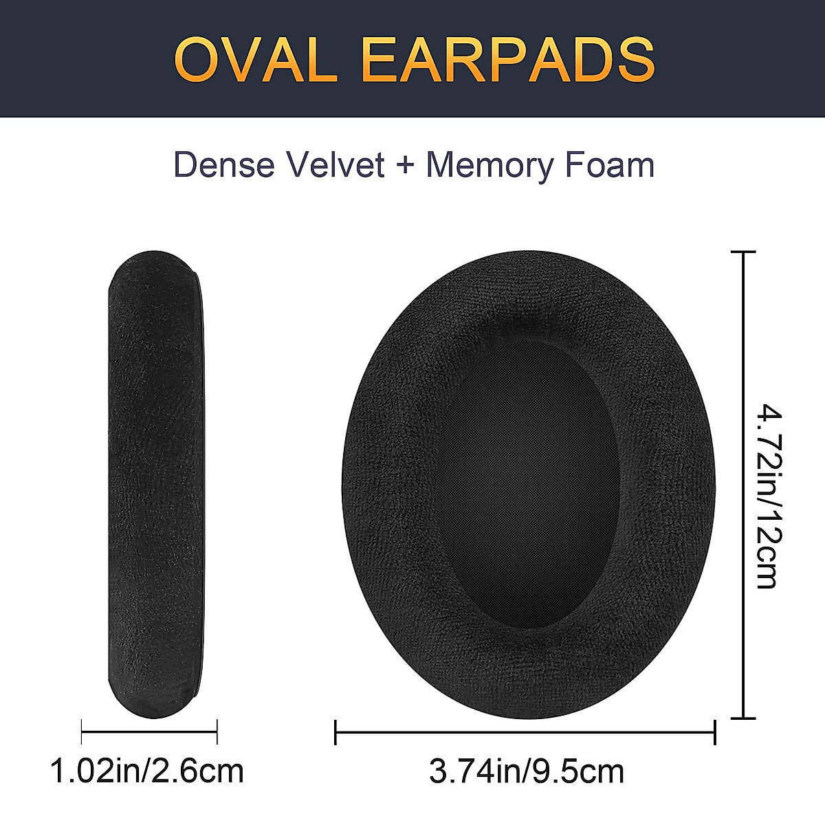 Gvoears HD598 Ear Pads Cushions for Sennheiser HD598 HD598 Cs HD598SE HD 598 SR HD518 HD558 HD595 HD599 HD569 HD579 HD560s Headphones Earpads,Headset Ear Cushions Earmuffs Comfort Black Dense Velvet