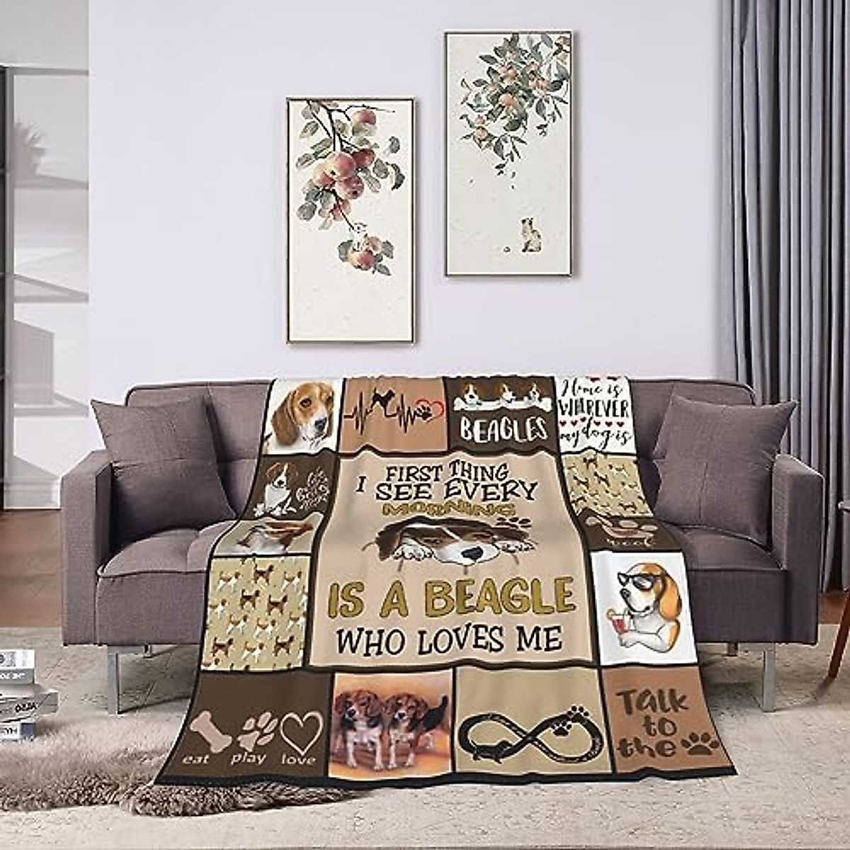 Dog Beagles Blanket Dog Gifts for Dog Lovers Fuzzy Plush Fleece Throw Blanket Super Soft Cozy Warm Beagle Stuffed Animal Dog Decor Blanket for Girls Boys Kids Women 40"X50"