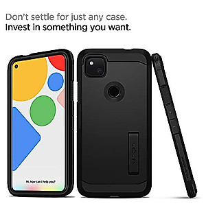 Spigen Tough Armor [Extreme Protection Tech] Designed for Google Pixel 4a Case (2020) [NOT Compatible with Pixel 4a 5G] - Black
