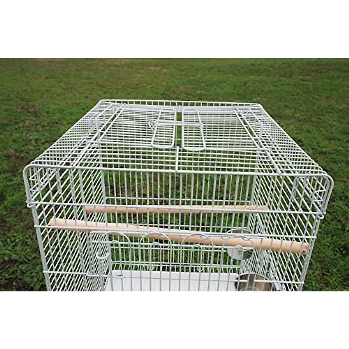 57" Rolling Standing Medium Dome Bird Cage Open Top Quaker Parrot Cockatiel Sun Parakeet Green-Cheek Conure Canary Lovebird Budgie Parrotlet Finch Cage with Detachable Stand