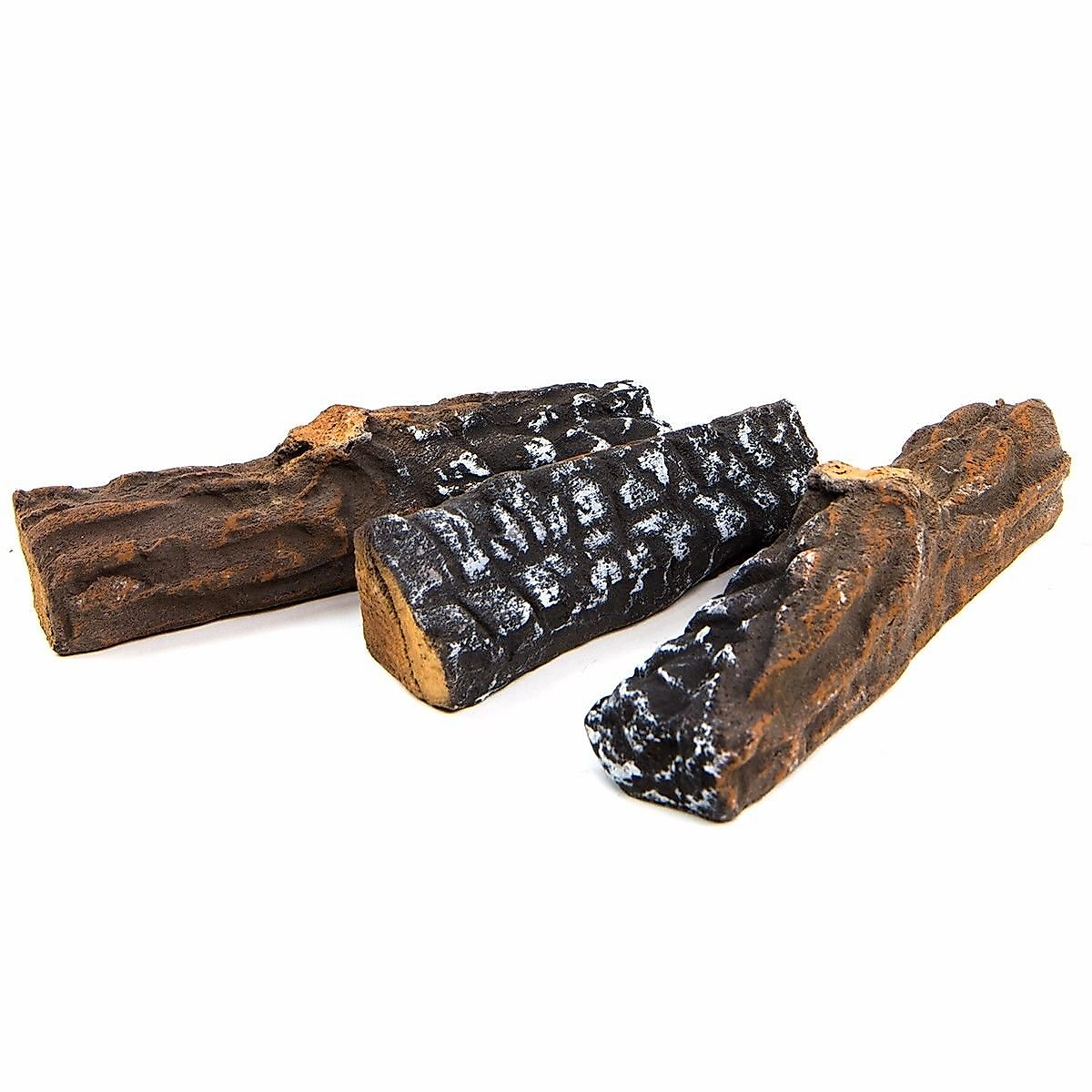 Barton 10PCS Ceramic Fireplace Logs Fake Logs Stackable Wood Logs for Firebowl, Firetable, Fire Pits, Propane, Gas Inserts, Ethanol (10-Pieces)