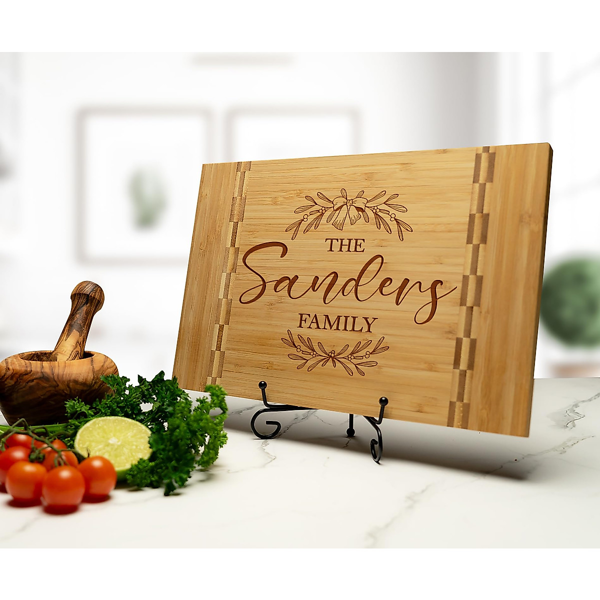 Tayfus Personalized Christmas Cutting Board Collection - Unique Christmas Themed Custom Engraved Chopping Blocks - Perfect Customized Gift Idea For Couples, Friends, Families And Parents