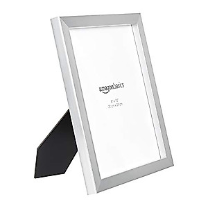 Amazon Basics Rectangular Photo Picture Frame, 8" x 10", Pack of 2, Nickel