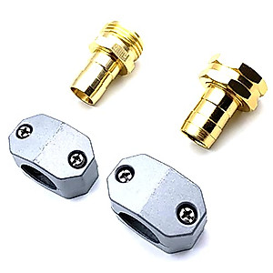 boinio 4 Pack Garden Hose Repair Kit, Aluminum Mender Female and Male Hose End Repair Connector with Zinc Clamp, Fit for 5/8" and 3/4" Garden Hose