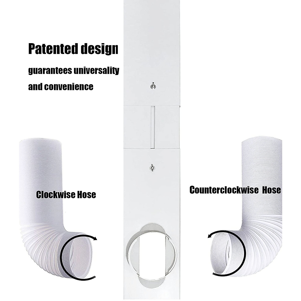Portable Air Conditioner Window Seal Kit, Adjustable Length Window Slide Kit Plate for Portable AC Hose with 5.1" Diameter
