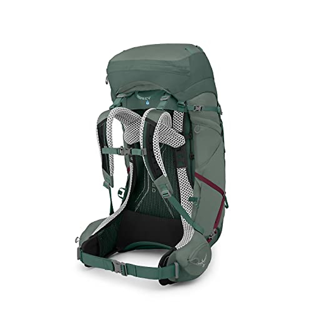 Osprey Aura AG LT 65L Women's Backpacking Backpack, Koseret/Darjeeling Spring Green, WM/L