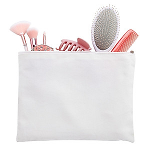 Bright Creations 6 Pack Large Cosmetic Canvas Pouch With Zipper 9 x 12, Blank Bag Organizer Purse for Travel, Toiletry, DIY Crafts