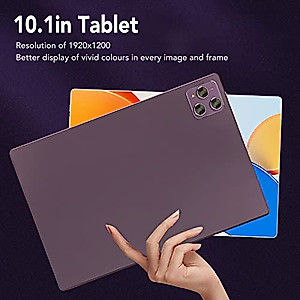 VINGVO 4G Call Tablet, 2.4G 5G WiFi Front 8MP Rear 20MP Octa Core Processor 100-240V 10.1in Tablet Purple 8GB 128GB for Typing for Android 11 (US Plug)