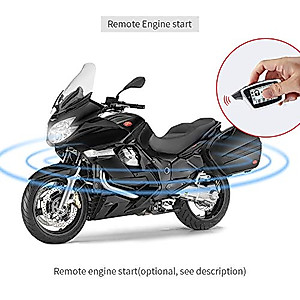 EASYGUARD EM212 2 Way Motorcycle Alarm System with LCD Pager Display Rechargeable Transmitter Built in Shock Sensor & Microwave Sensor Detecting DC12V