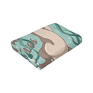 Sea Otter Throw Blanket Soft Flannel Blanket Lightweight Microfiber Blanket for Room Bed Sofa 50"X40" Inches
