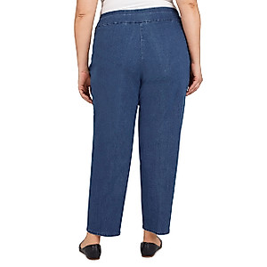 Alfred Dunner Womens Plus-Size Super Stretch Mid-Rise Average Length Pant, Medium Denim, 18W