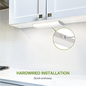 ASD LED Under Cabinet Lighting, 9 inch 3W 202 LM, Dimmable Hardwired Under Cabinet Lights for Kitchen, 3000K Soft/4000K Cool/5000K Daylight, Under Counter Light Fixtures, ETL Energy Star White Finish
