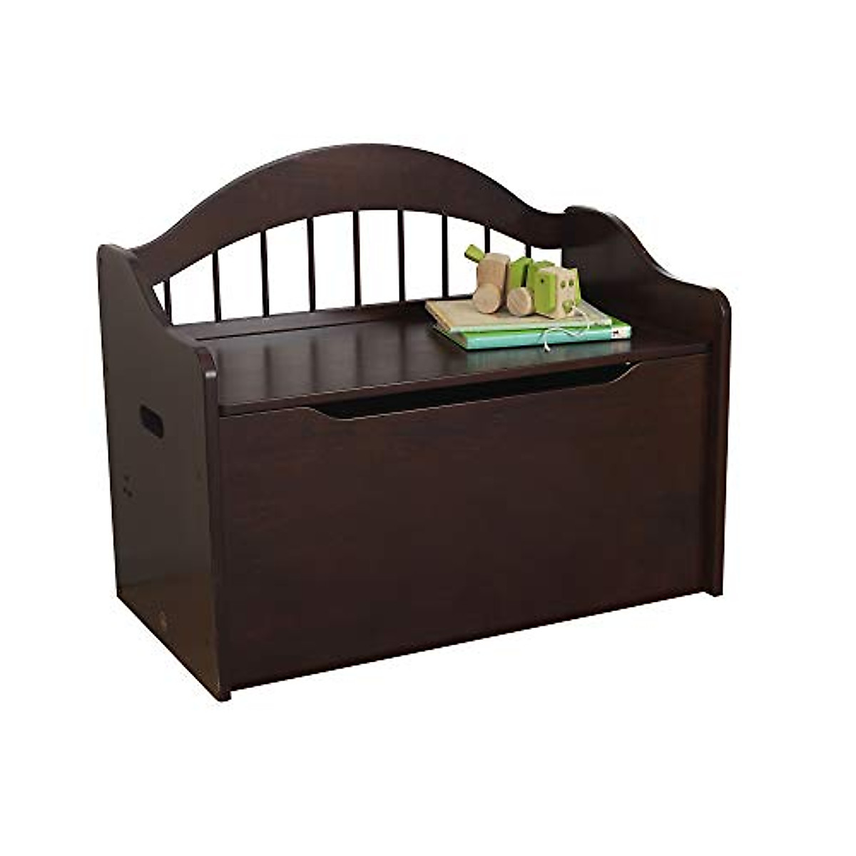 KidKraft Limited Edition Wooden Toy Box and Bench with Handles and Safety Hinges - Espresso, Gift for Ages 3+