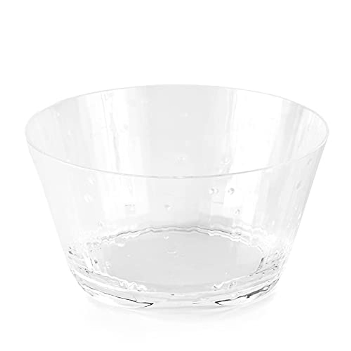 Huang Acrylic Large Serving Salad Bowl (9") Durable and Elegant Raindrops Design | For Serving, Hosting, Picnics, Weddings, Parties | Long Lasting Construction, Easy to Clean Premium Acrylic