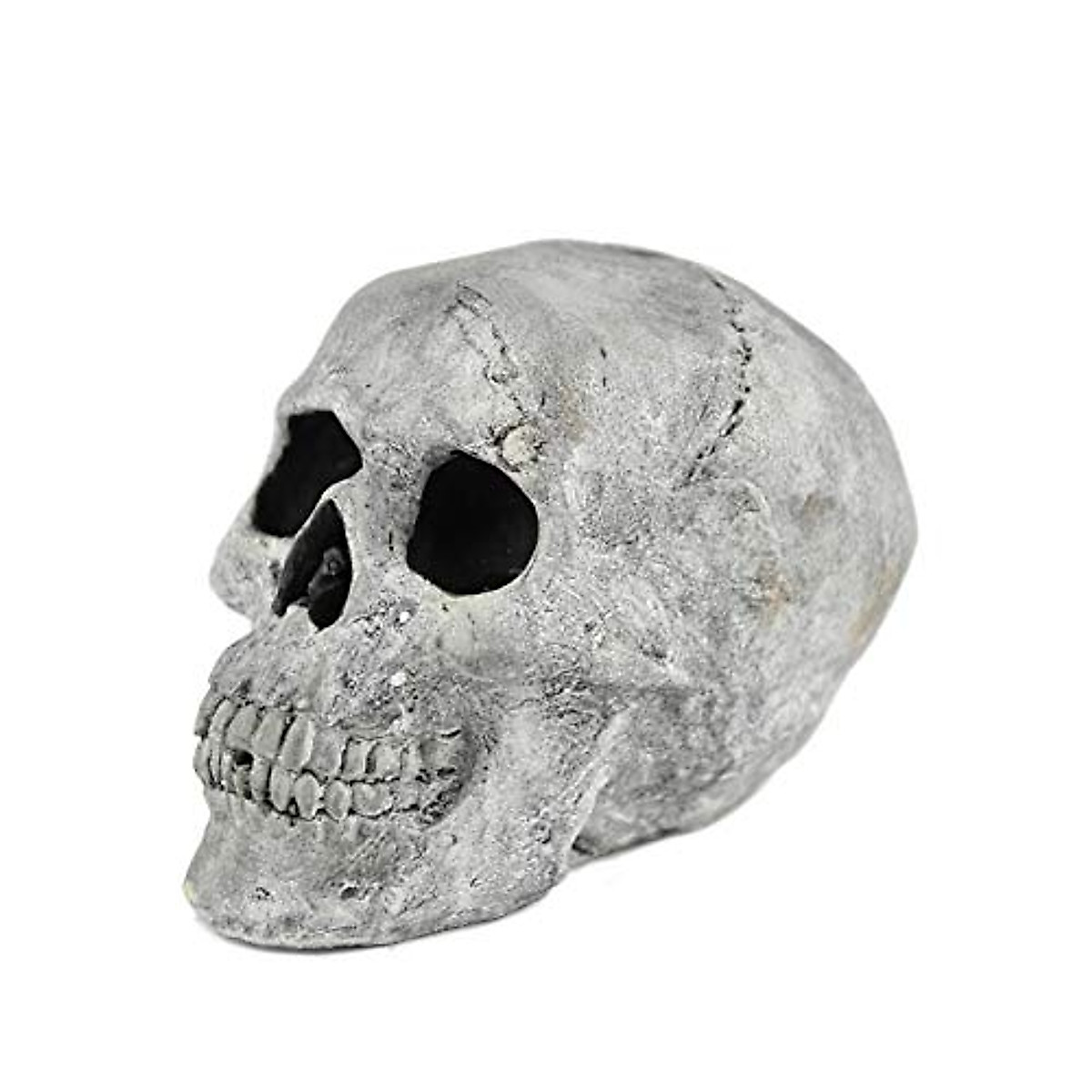 Myard Fireproof Imitated Human Fire Pit Skull Gas Log for NG, LP Wood Fireplace, Firepit, Campfire, Halloween Decor, BBQ (Qty 1, White - Mini, One Piece)