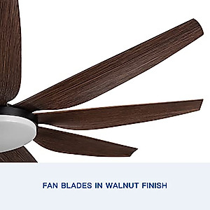 Large Ceiling Fans with Lights 71" Remote Control Ceiling Fan Integrated LED Ceiling Fan Lighting Indoor Timing Ceiling Fans Solid Wood Blade Ceiling Fan for Bedroom Living Room Brown
