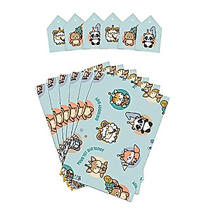 CENTRAL 23 Baby Boy Wrapping Paper - 1st Birthday - Age One - 6 Sheets Blue Gift Wrap - Comes With Fun Stickers