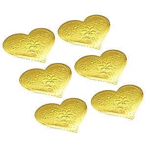 Envelopes Label Stickers Love Heart Shape Stickers 60 PCS Kraft Paper Thank You Stickers Retro Metallic DIY Decorative Adhesive Label for Packaging Bake Decoration Wedding Party Gift (Gold)