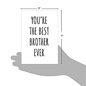 NobleWorks - 1 Birthday Brother Card - Awesome Family Sibling Greeting - Best Brother Ever C9295BRG