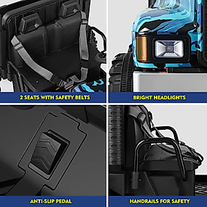 JOYLDIAS 2 Seater Ride On Car, 24V Battery-Powered Dump Truck, Ride On Toy with Dump Bed, Dual Motors, 4 Large Wheels, 2.4G Remote Control, 3 Speeds, Bluetooth, Camo Blue