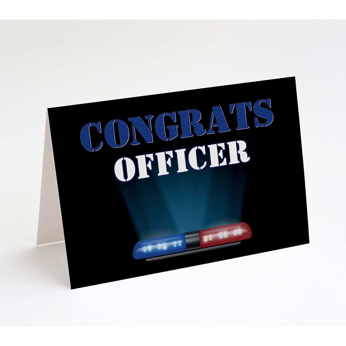 M Market On Mainstreet Graduation Cards w/Premium 32lb White Envelope, Peel and Seal Envelope, Made in the USA by Small Business (Police Academy Graduation)