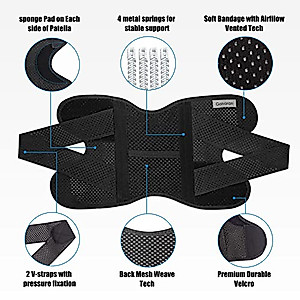 Galvaran Knee Brace with Side Stabilizers for Meniscal Tear Knee Pain ACL MCL Arthritis Injuries Recovery, Breathable Adjustable Knee Support for Men and Women