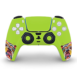 Head Case Designs Officially Licensed Michel Keck Bulldog Art Mix Vinyl Faceplate Sticker Gaming Skin Decal Cover Compatible With Sony PlayStation 5 PS5 Disc Edition Console & DualSense Controller