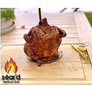 Stainless Vertical Skewer Barbecue Spit Skewer Grill BBQ - Great for Tacos Al Pastor, Shawarma, Brazilian Churrasco, Whole Chickens and Many Other Delicious Dishes!