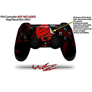 WraptorSkinz Skin Compatible with Sony PS4 Dualshock Controller PlayStation 4 Original Slim and Pro Oriental Dragon Red on Black (Controller NOT Included)