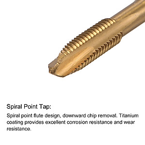 uxcell M5 x 0.8 Spiral Point Thread Tap and 4.2mm Twist Drill Bit Set, Metric Titanium Plated 6542 High Speed Steel Machine Screw Thread Tap Threading Tool