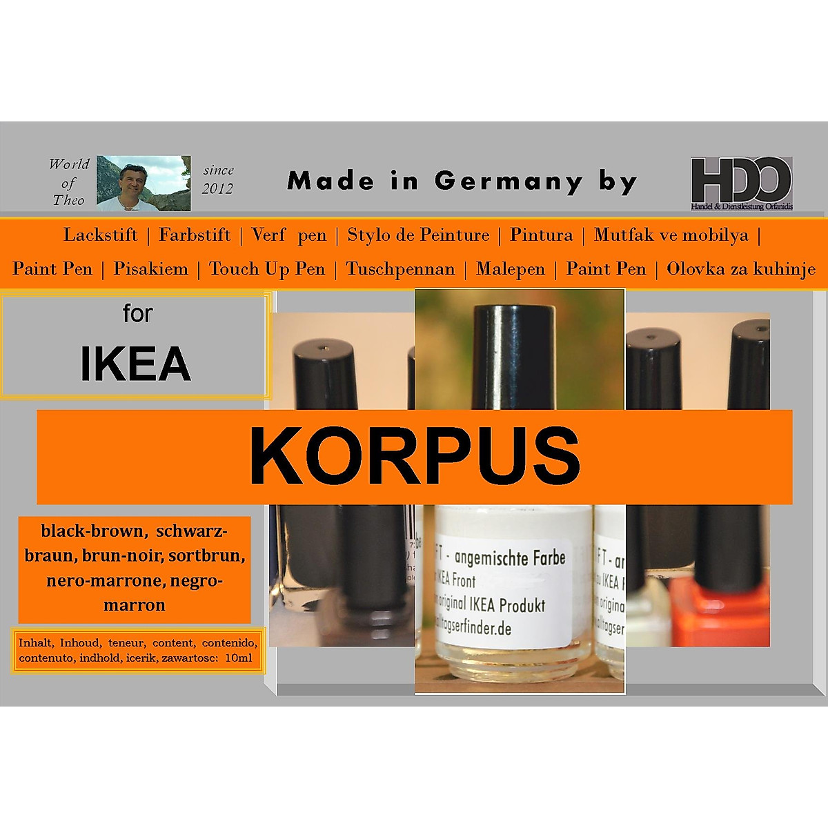 Touch-Up Pen for IKEA Pax Korpus Black-Brown Brum-Noir