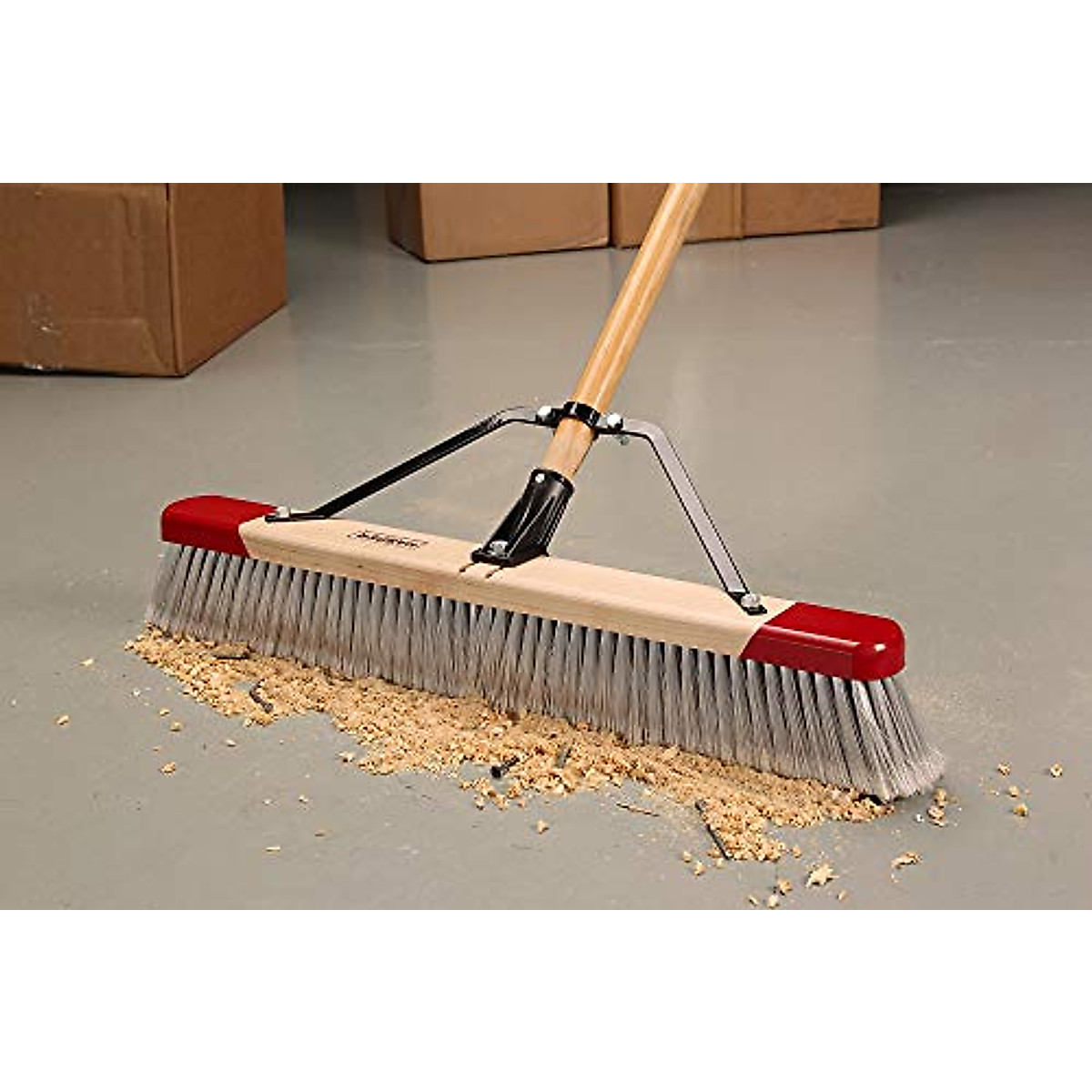 Harper 2224P1 Premium Indoor Smooth-Surface Hardwood 24 in. Push Broom, Brown