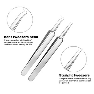 Blackhead Remover Tools, 7Pcs Pimple Acne Blemish Removal Tools Set Zit Extractor with Tin Case by JAZZZNAP, Silver