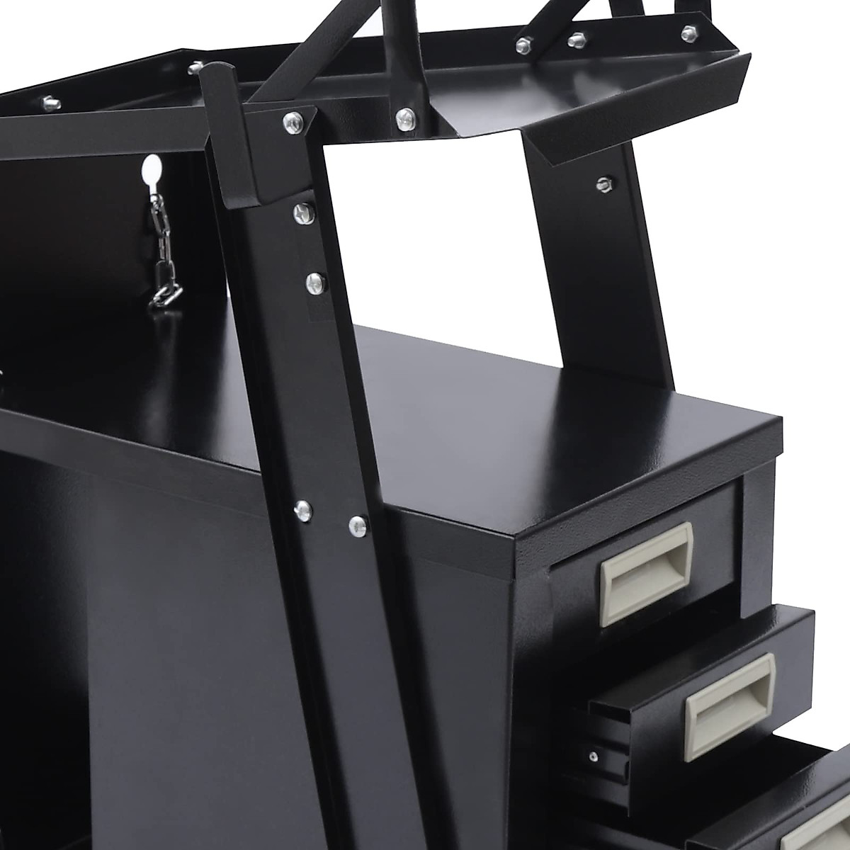 Rolling Welding Cart with 4 Drawers - Heavy Duty Steel Cabinet Welding Cart Wheels and Tank Storage for TIG MIG Welder and Plasma Cutter
