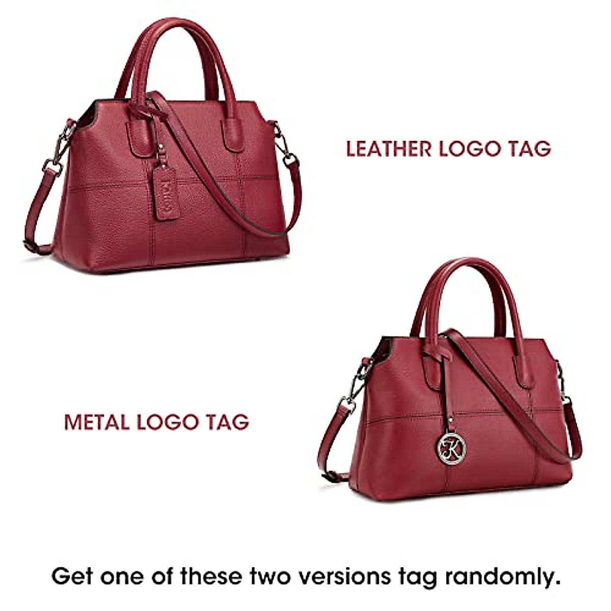 Kattee Genuine Leather Handbags for Women, Soft Hobo Satchel Shoulder Crossbody Bags Ladies Purses