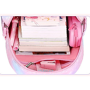 Mylshbest Rainbow Backpack for Girls, Large Capacity Student Laptop Backpacks BookBag Casual Travel Princess Daypack