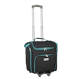 Handy Sandy Crafter’s Craft Tote Bag Organizer, Black- Storage Bag for Craft Supply, Sewing & Scrapbooking Carrier w/Handle and Wheels for Organization for School, Supplies, Tools, Medical, Office