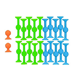 Hadeam Darts Game Set : 22Pcs Suction Sucker Toys Cup Decompression Soft Silicone Indoor Outdoor Competitive Games for Adults and Kids(for Big Size), blue and green (WJ-1)