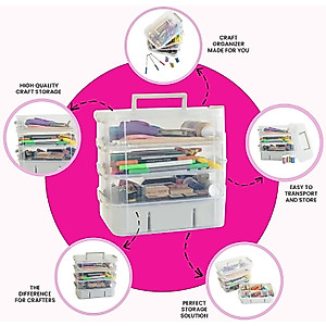 Everything Mary Plastic Craft Storage Organizer Box, Purple - Container for Beads & Supplies - Organizers for Craft, Art, & Painting - Plastic Container Case for Organization