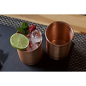 Kosdeg Copper Cocktail Tins Set of 2 12oz - Copper Cups For Drinking - Bean Tin Design - Perfect Copper Mug Bar Set for Tastier Drinks - Metal Tumbler gets Ice Cold In Seconds