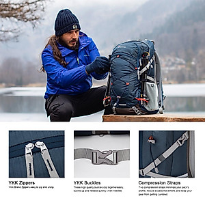 MOUNTAINTOP 40L Hiking Backpack with Rain Covers for Backpacking, Camping, Cycling and Traveling