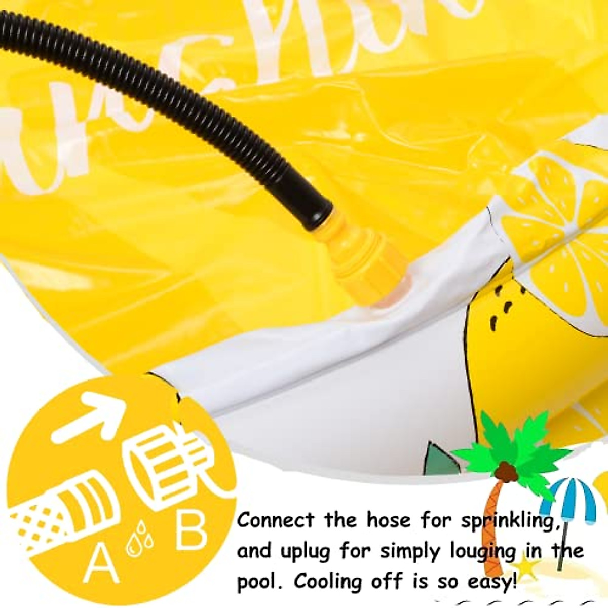 Float Joy Kiddie Pool Inflatable Water Sprinkler for Kids Swimming Pool Toddler Dog Splash Pad Outdoor Play 60"x15" Large 3 in 1 Pool for Summer Backyard Garden Water Activities Suntan