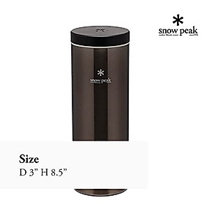Snow Peak System Bottle - Double-Wall Insulated Stainless Steel Water Bottle with Multiple Lids - Versatile Camping & Backpacking Equipment - 500 ml - Dark Silver